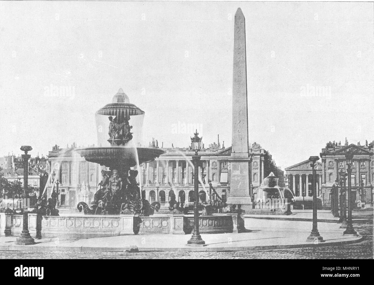 PARIS. Place de La Concorde 1895 old antique vintage print picture ...