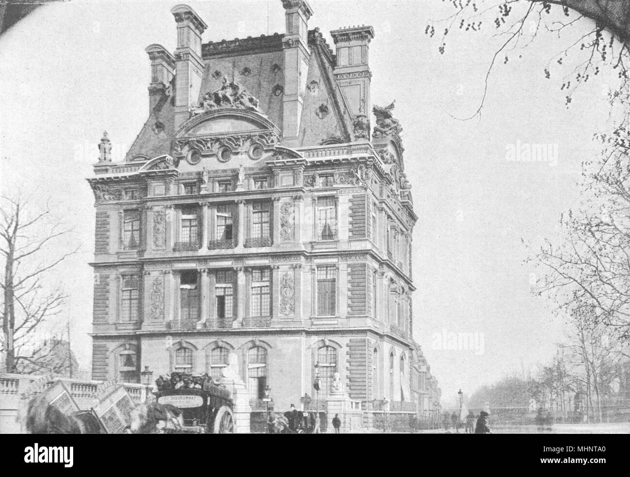 PARIS. Louvre. Pavillon de Flore 1895 old antique vintage print picture ...
