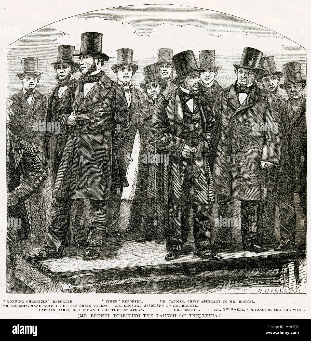 Isambard Kingdom Brunel at first launch 1857 Stock Photo - Alamy