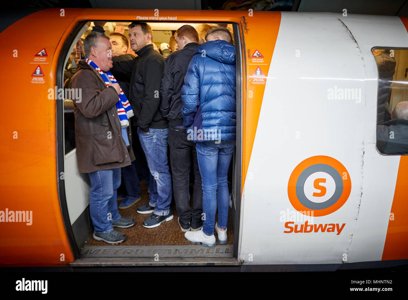 Glasgow subway train bridge hi-res stock photography and images - Alamy