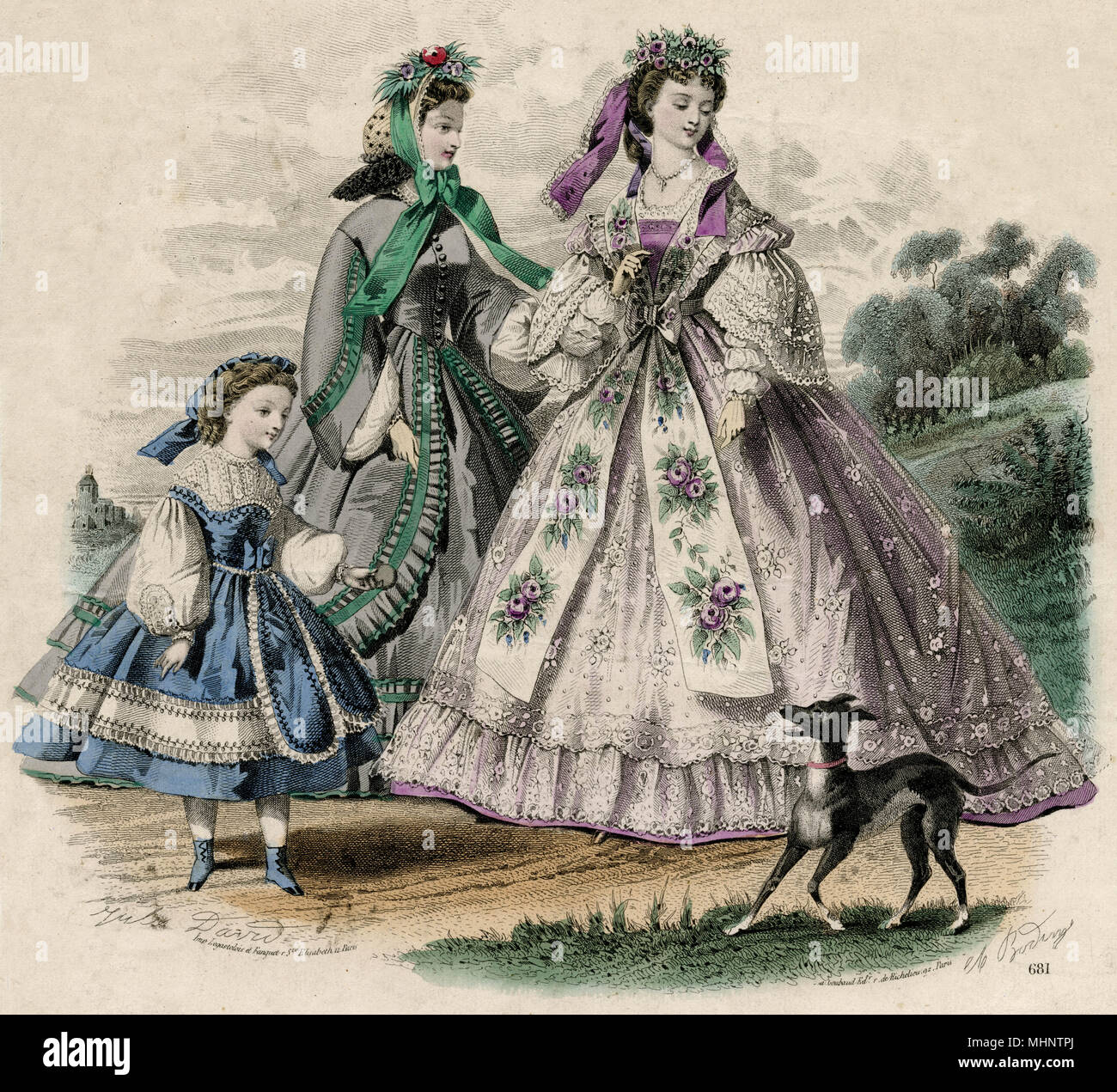 Fashions for September 1862 Stock Photo - Alamy