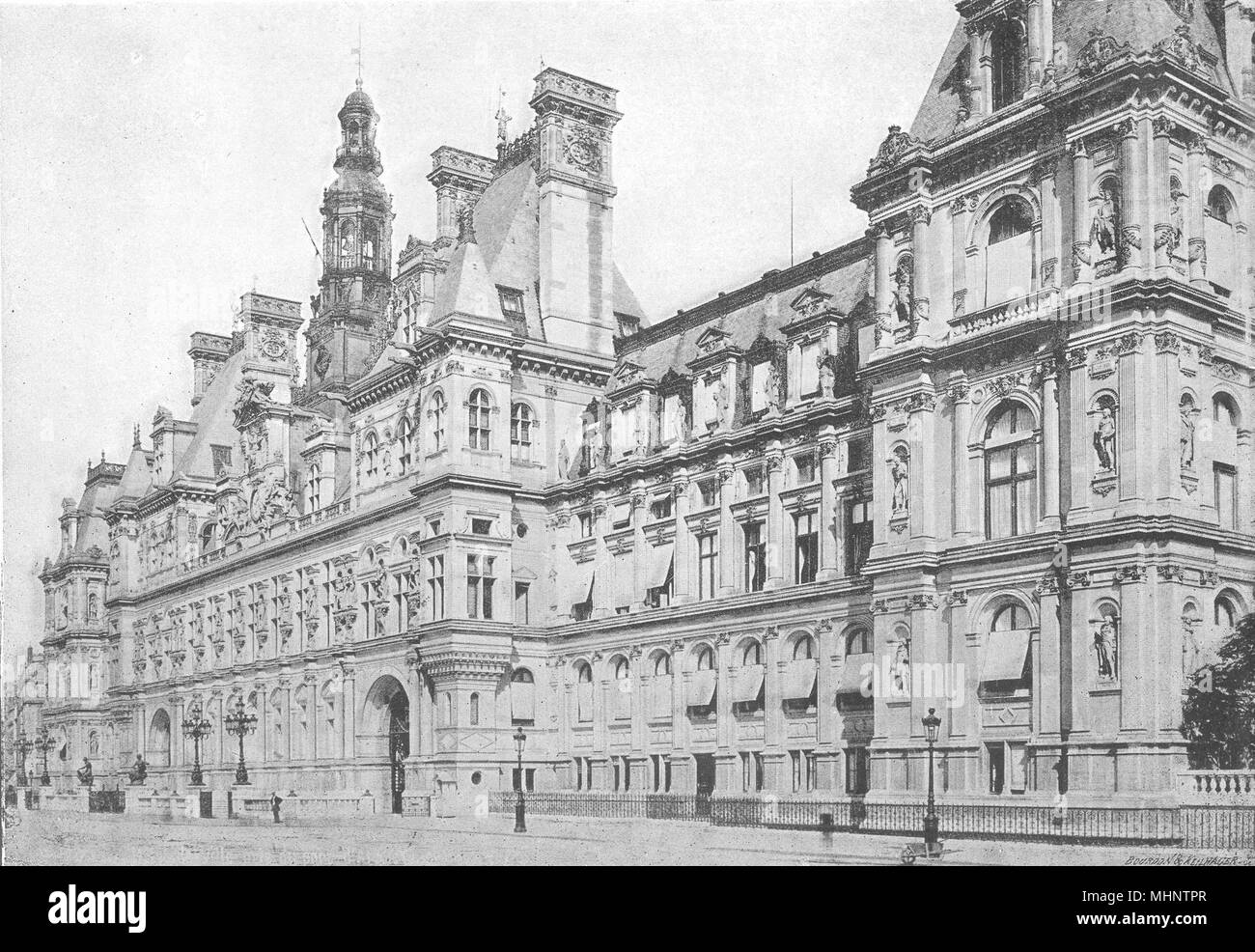 PARIS. Hotel de Ville. Ensemble 1895 old antique vintage print picture ...