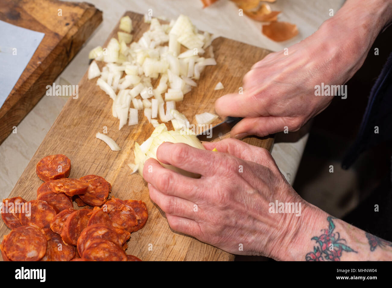 Preparing ingredients for a meal Stock Photo - Alamy
