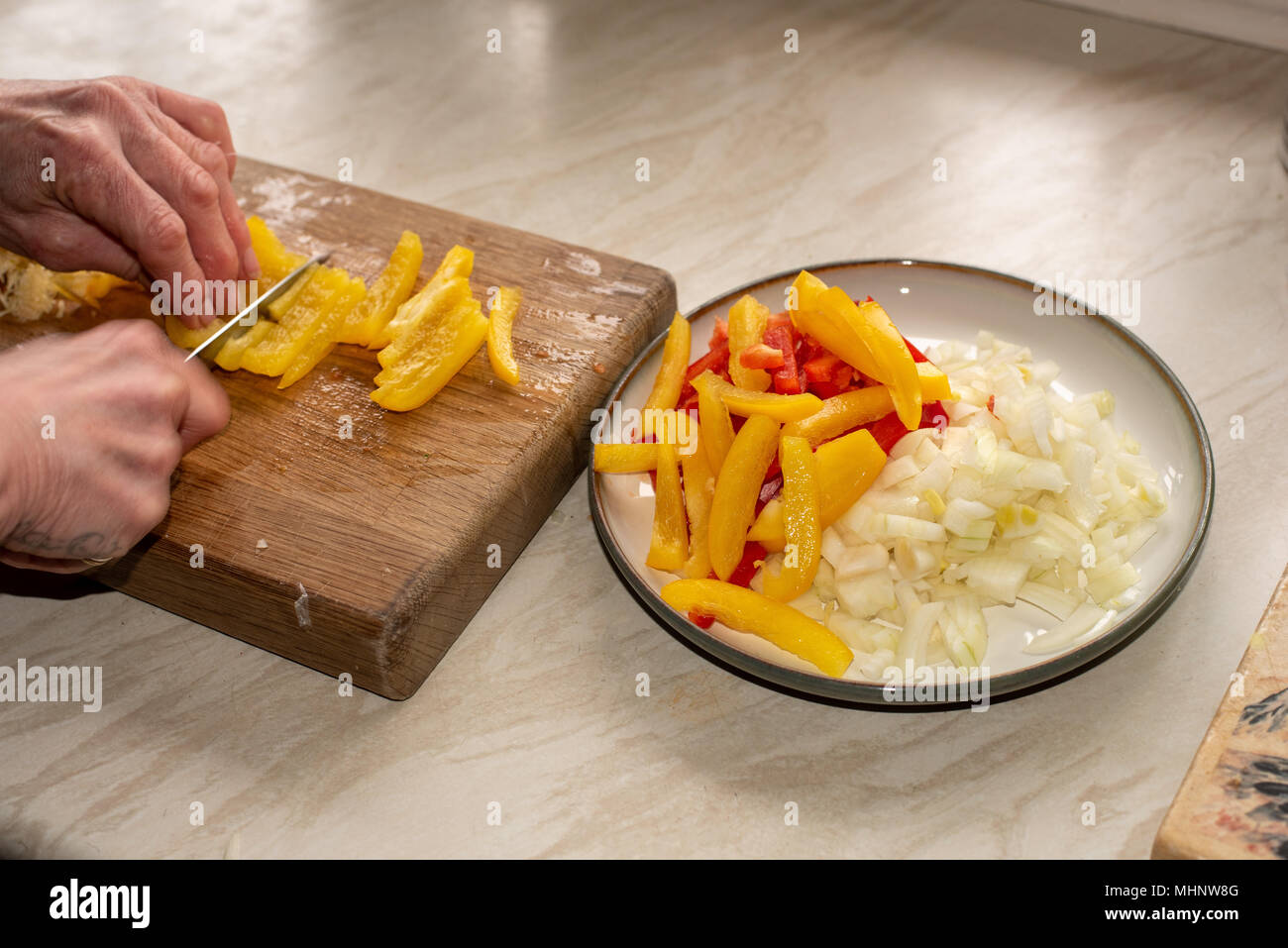 Preparing ingredients for a meal Stock Photo - Alamy
