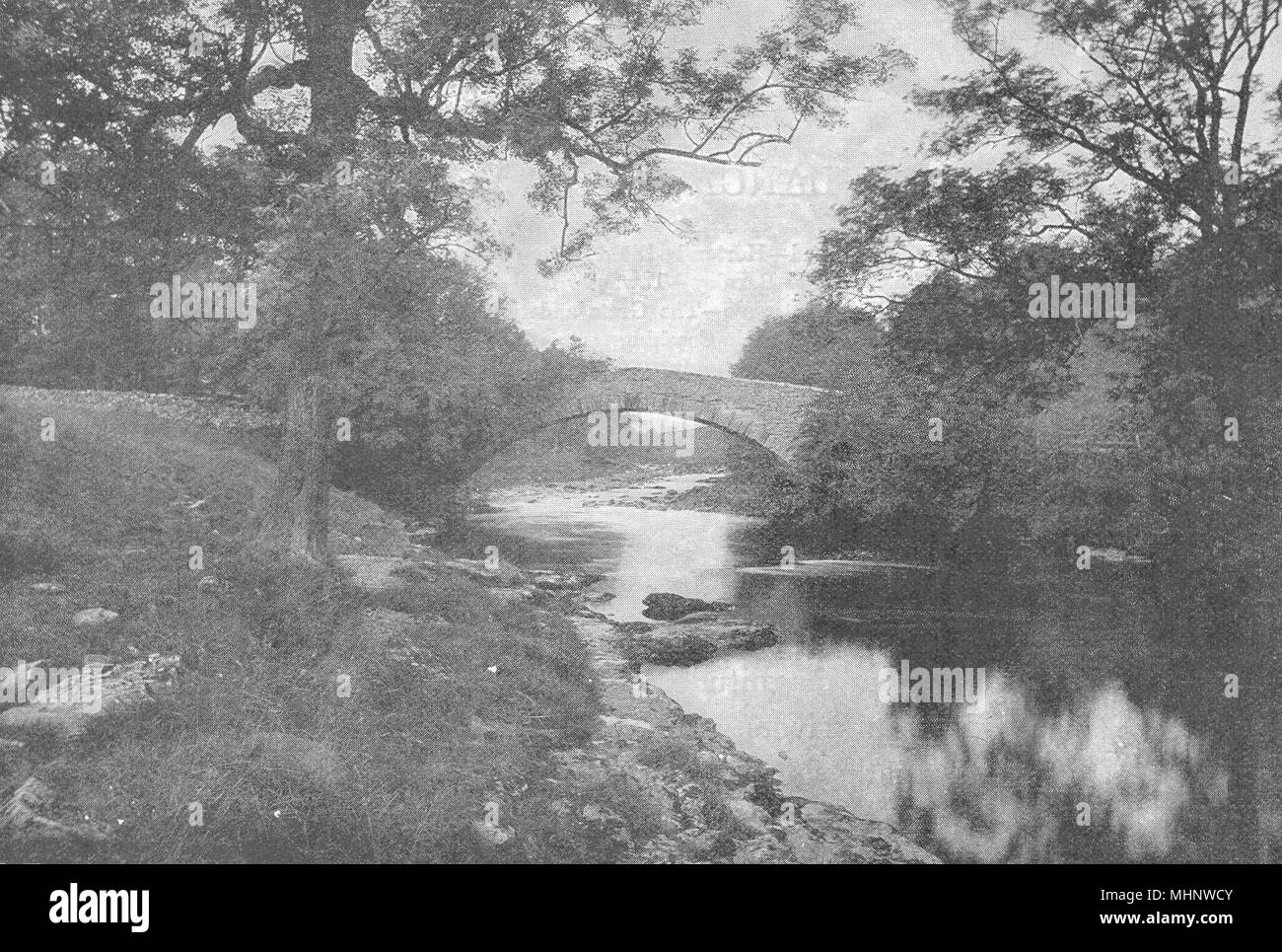 YORKSHIRE. Stainforth Bridge 1901 old antique vintage print picture ...