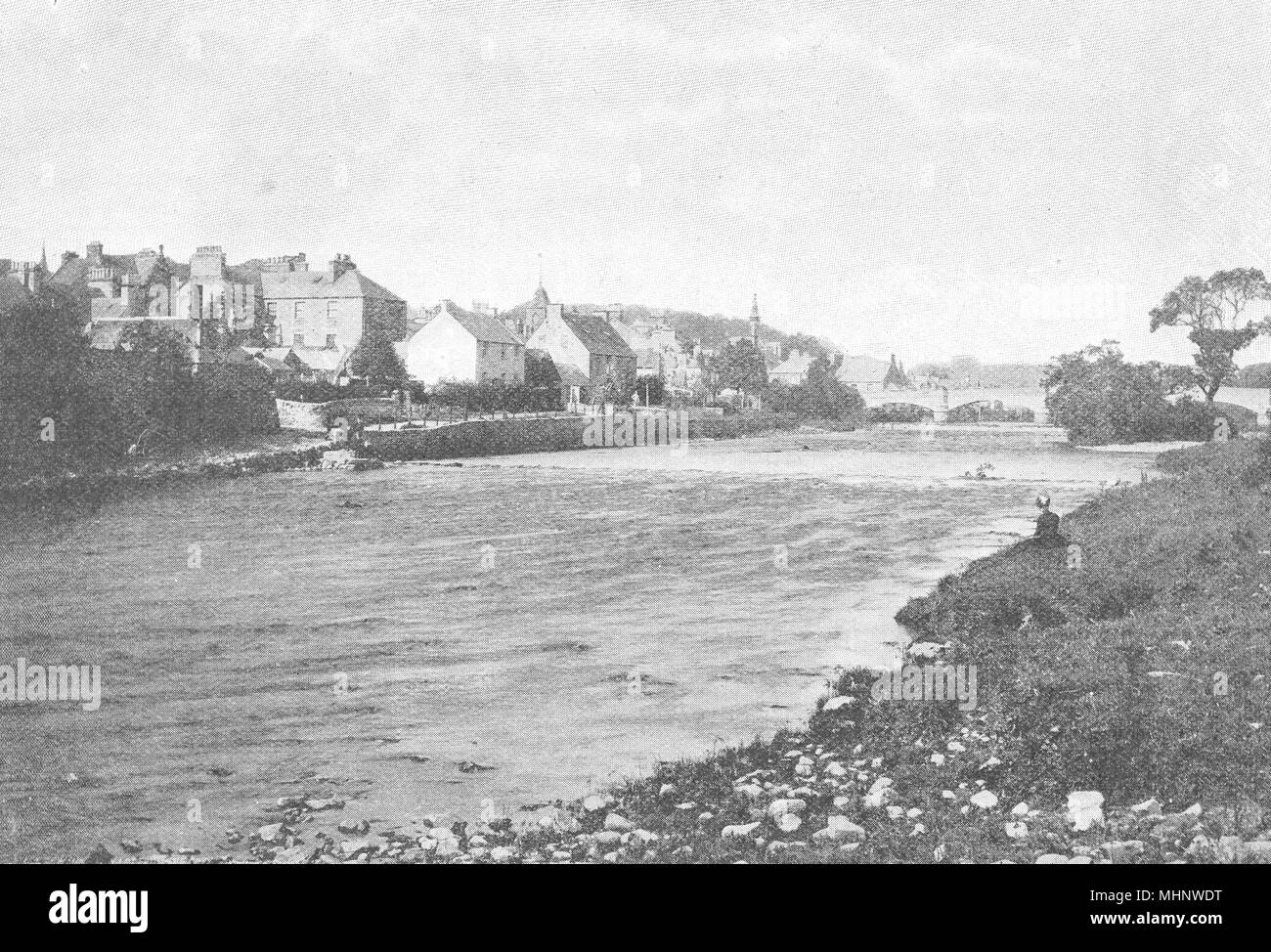 SCOTLAND. The Cree at Newton Stewart 1901 old antique vintage print ...