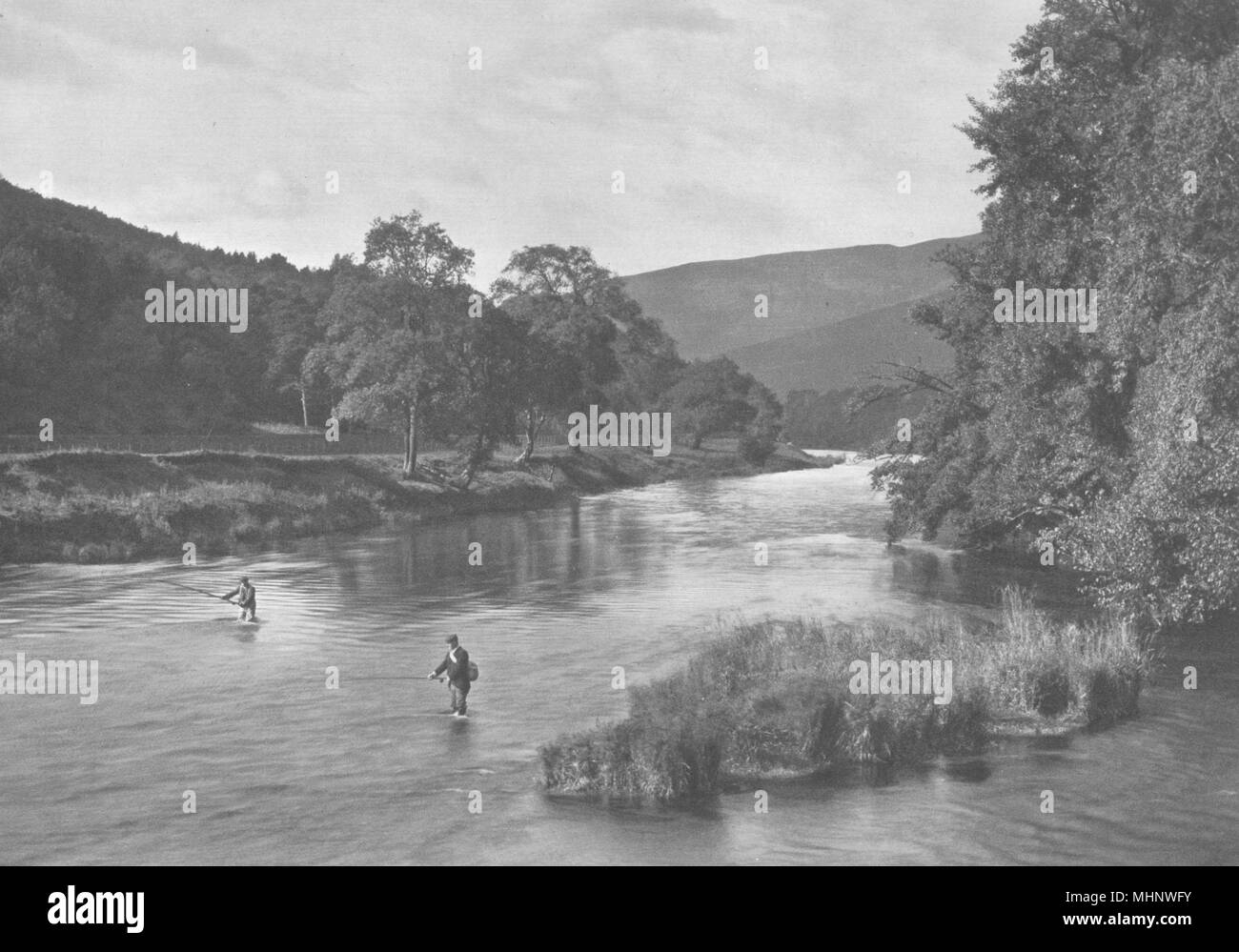 Fishing on the tweed Black and White Stock Photos & Images - Alamy