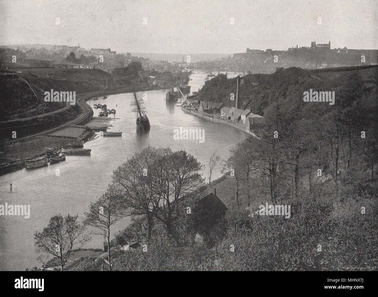 WHITBY. from Larpool. Yorkshire 1900 old antique vintage print picture ...