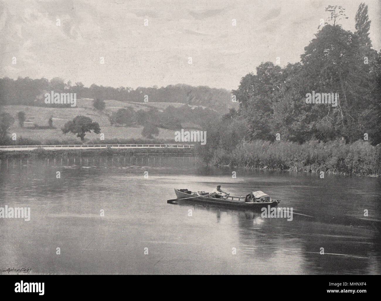 SURREY. The Thames at Runnymede 1900 old antique vintage print picture ...