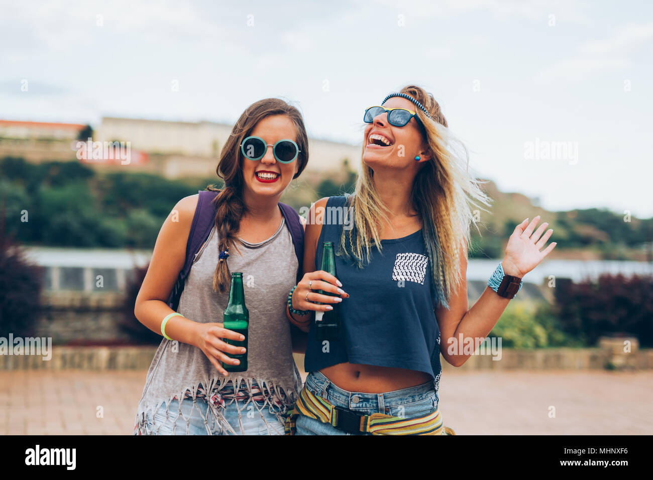 Young happy women having fun time together Stock Photo - Alamy