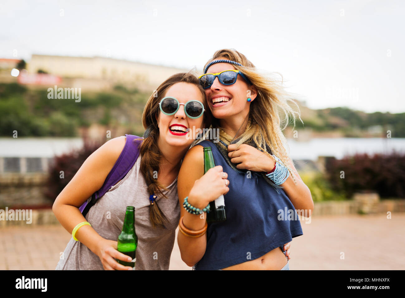 Young happy women having fun time together Stock Photo - Alamy