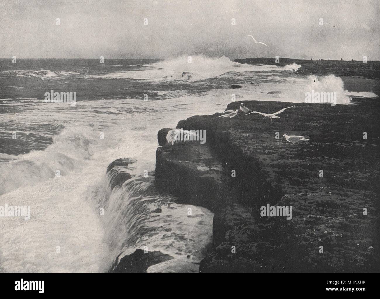 YORKSHIRE. Filey Brigg 1900 old antique vintage print picture Stock ...