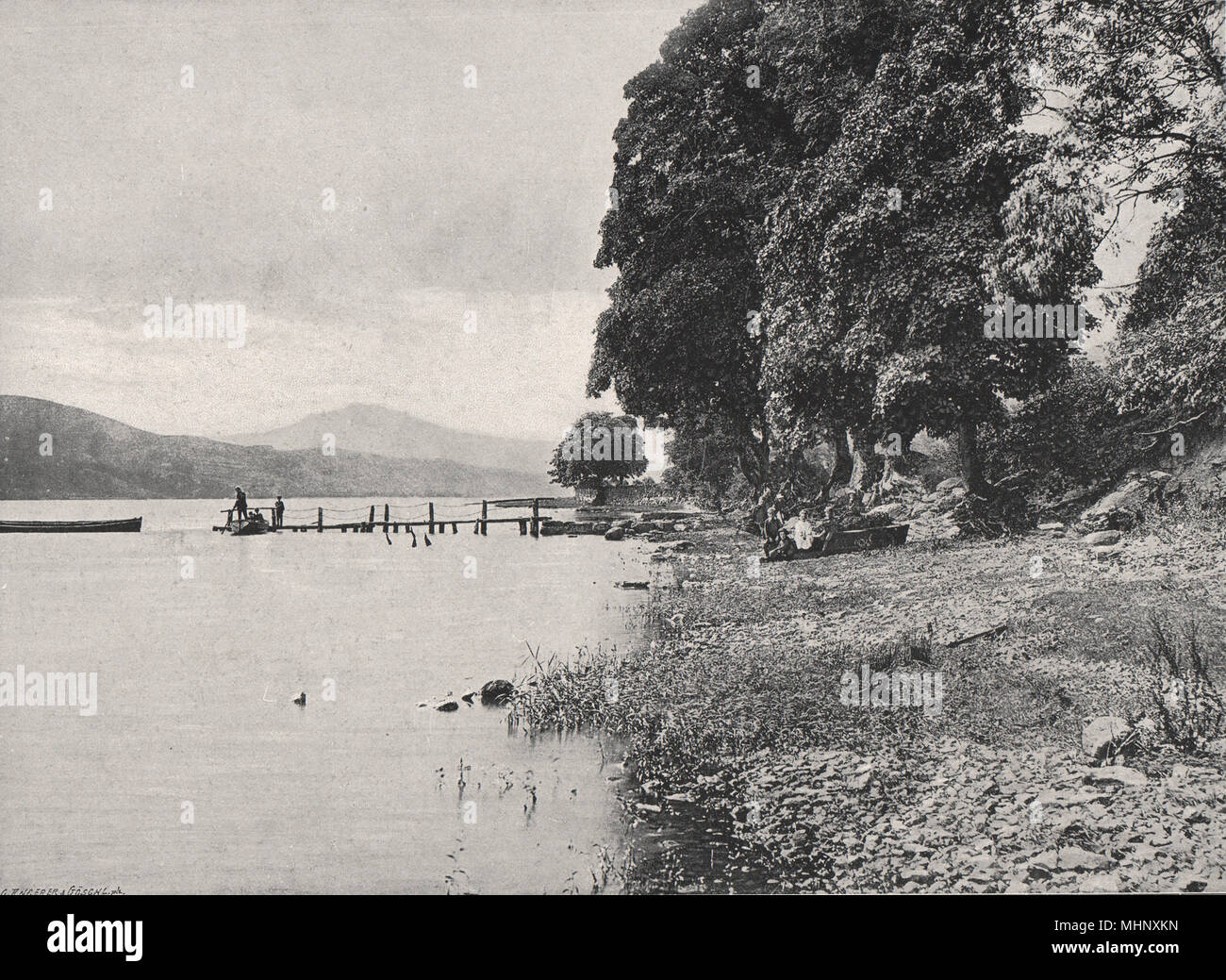 WALES. Bala Lake 1900 old antique vintage print picture Stock Photo - Alamy