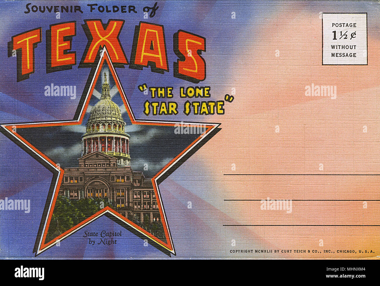 Postcard booklet, Souvenir folder of Texas, USA Stock Photo - Alamy