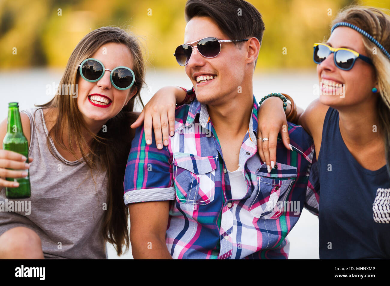 Group of young happy friends having fun time Stock Photo - Alamy
