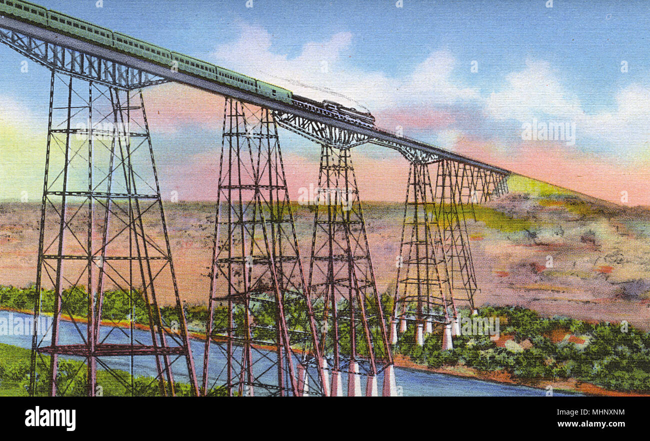 Postcard booklet, Pecos River High Bridge, Texas, USA Stock Photo - Alamy