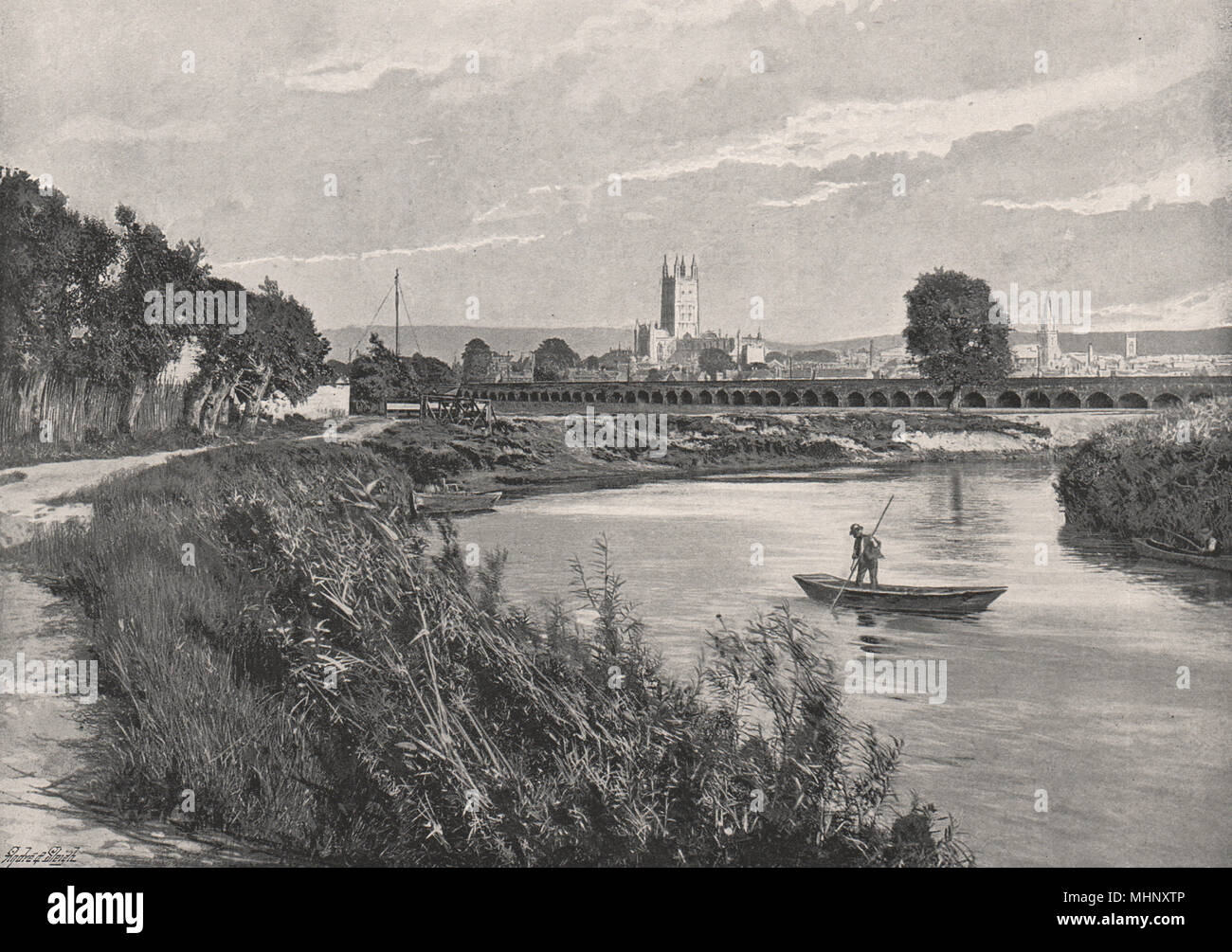 GLOUCESTERSHIRE. Gloucester 1900 old antique vintage print picture ...