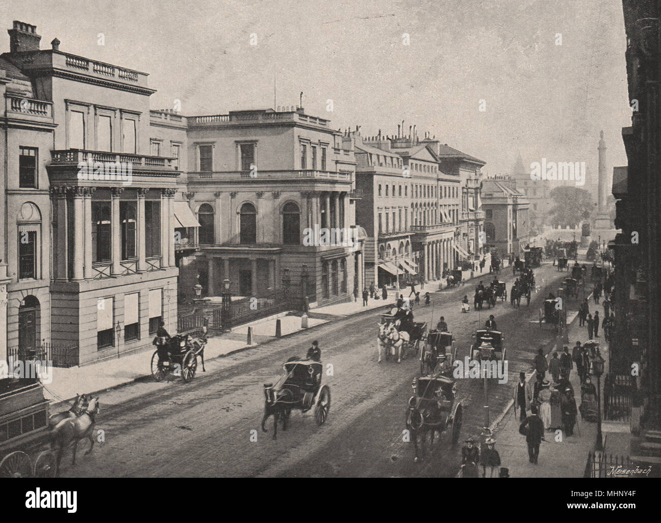 Regent Street and Waterloo Place. London 1896 old antique print picture ...