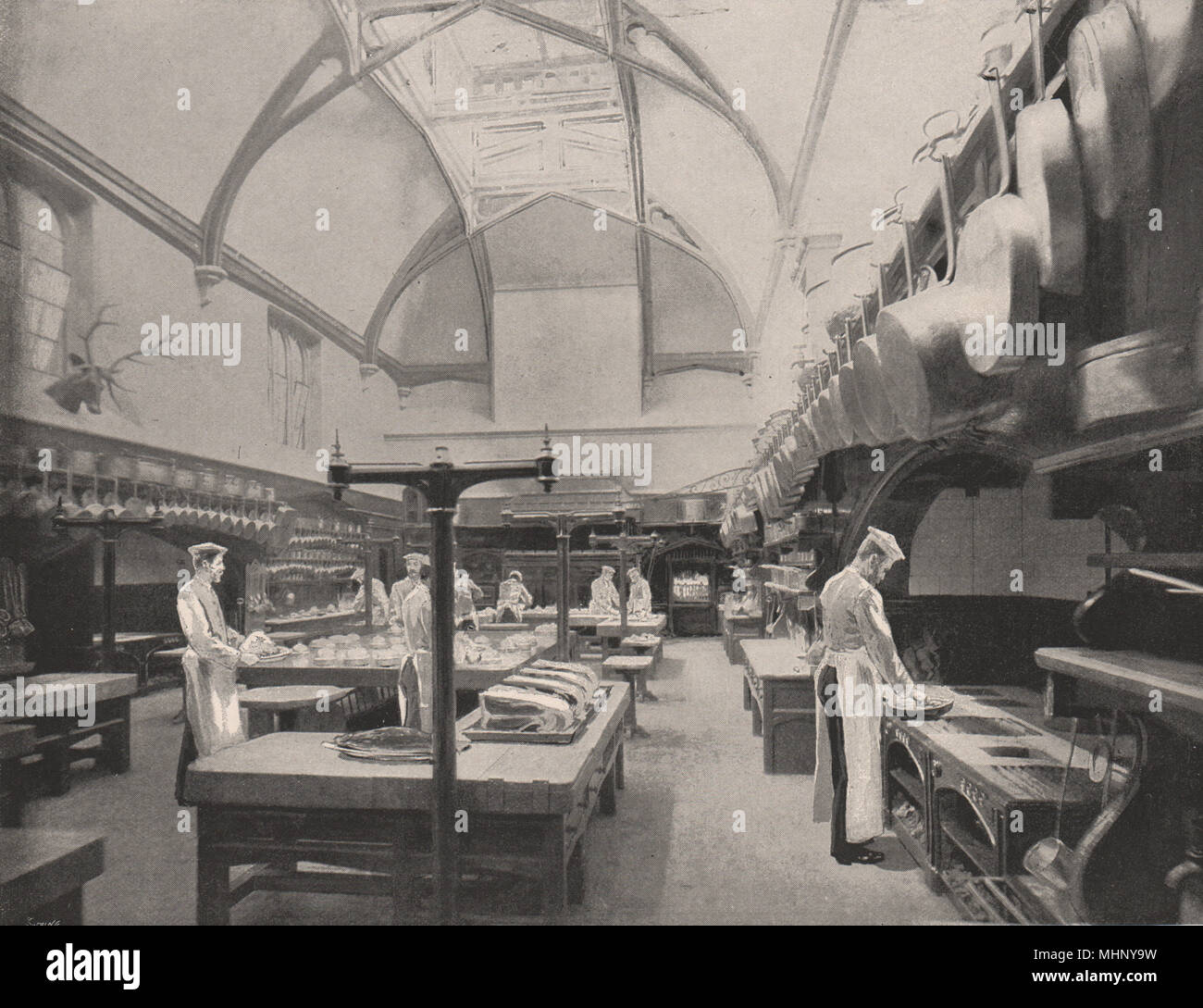 The Royal Kitchen, Windsor Castle. Berkshire 1896 old antique print ...