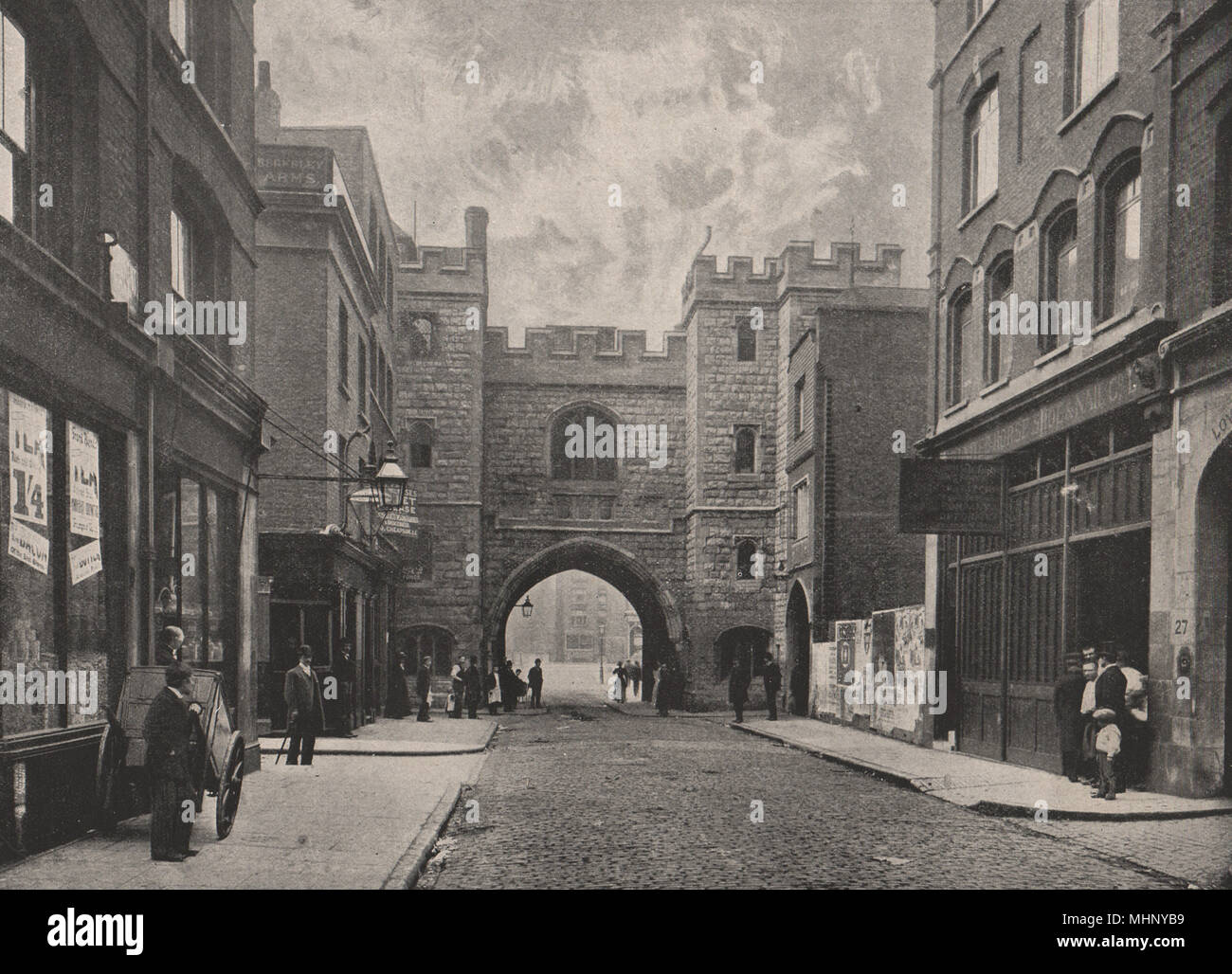 St. John's Gate, Clerkenwell. London 1896 old antique vintage print ...