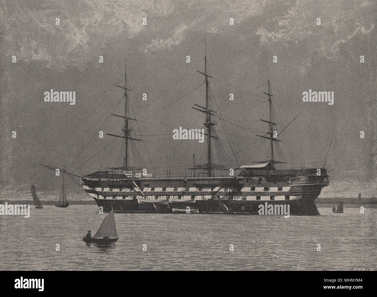 The "Worcester" Training Ship. London 1896 old antique vintage print ...
