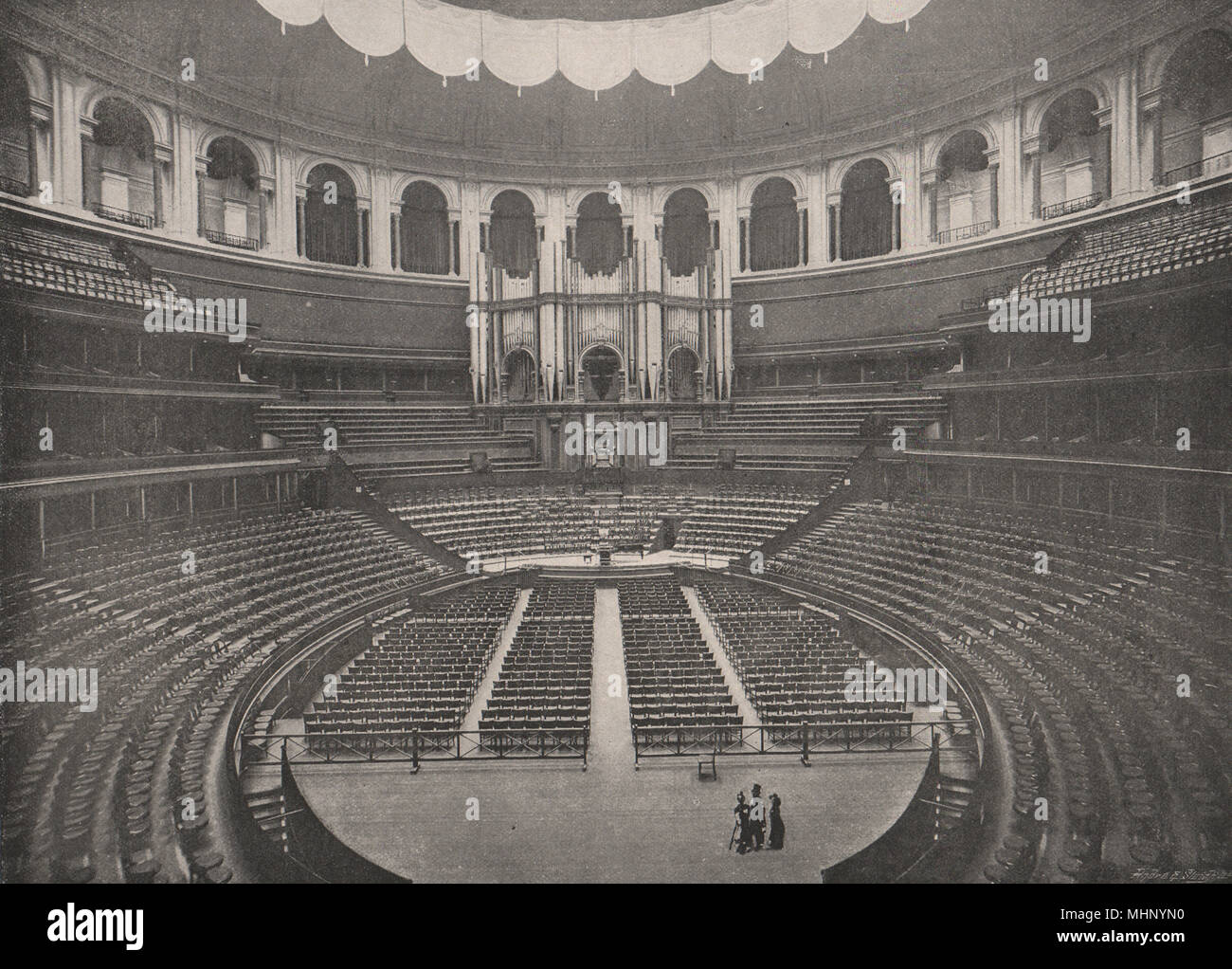 Interior of The Royal Albert Hall. London 1896 old antique print ...