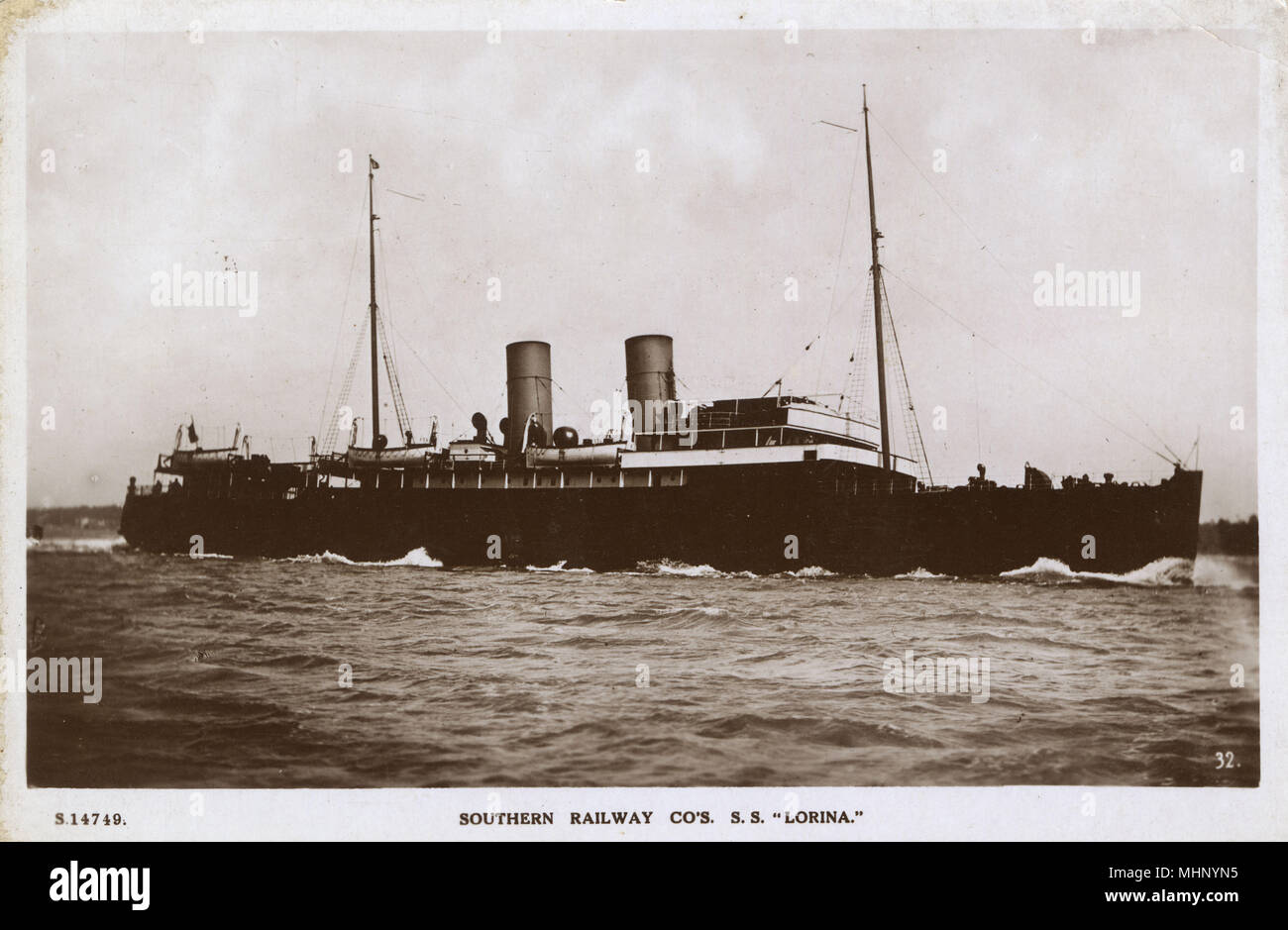 SS Lorina, Southern Railway steamship, at sea Stock Photo - Alamy