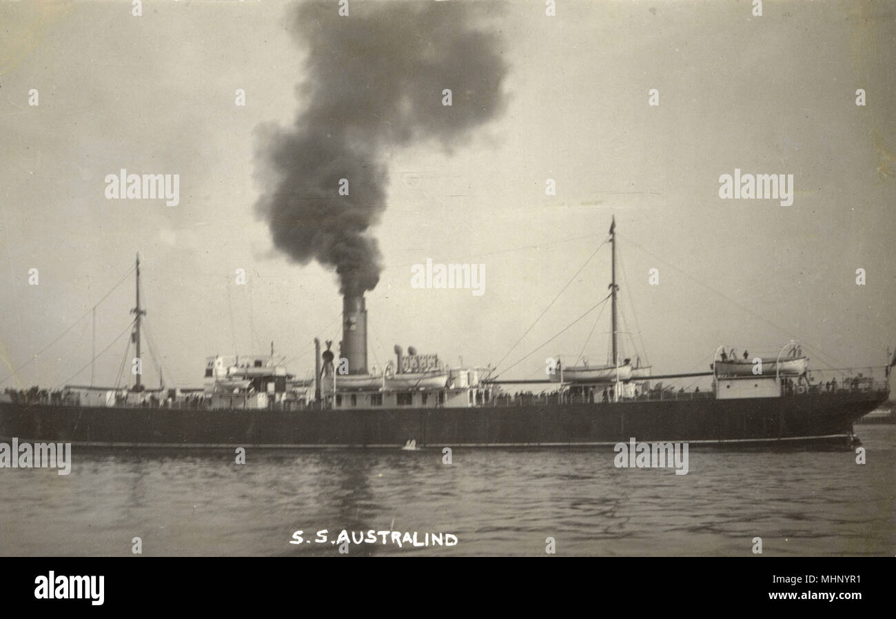 SS Australind, Australind Steam Shipping Company Stock Photo - Alamy
