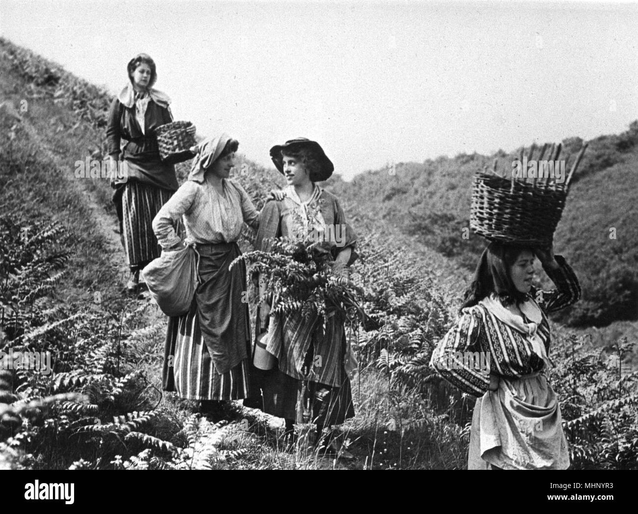 Village girls, 1890s Stock Photo - Alamy