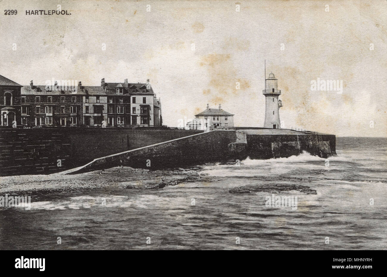 View of Hartlepool and lighthouse, County Durham Stock Photo - Alamy