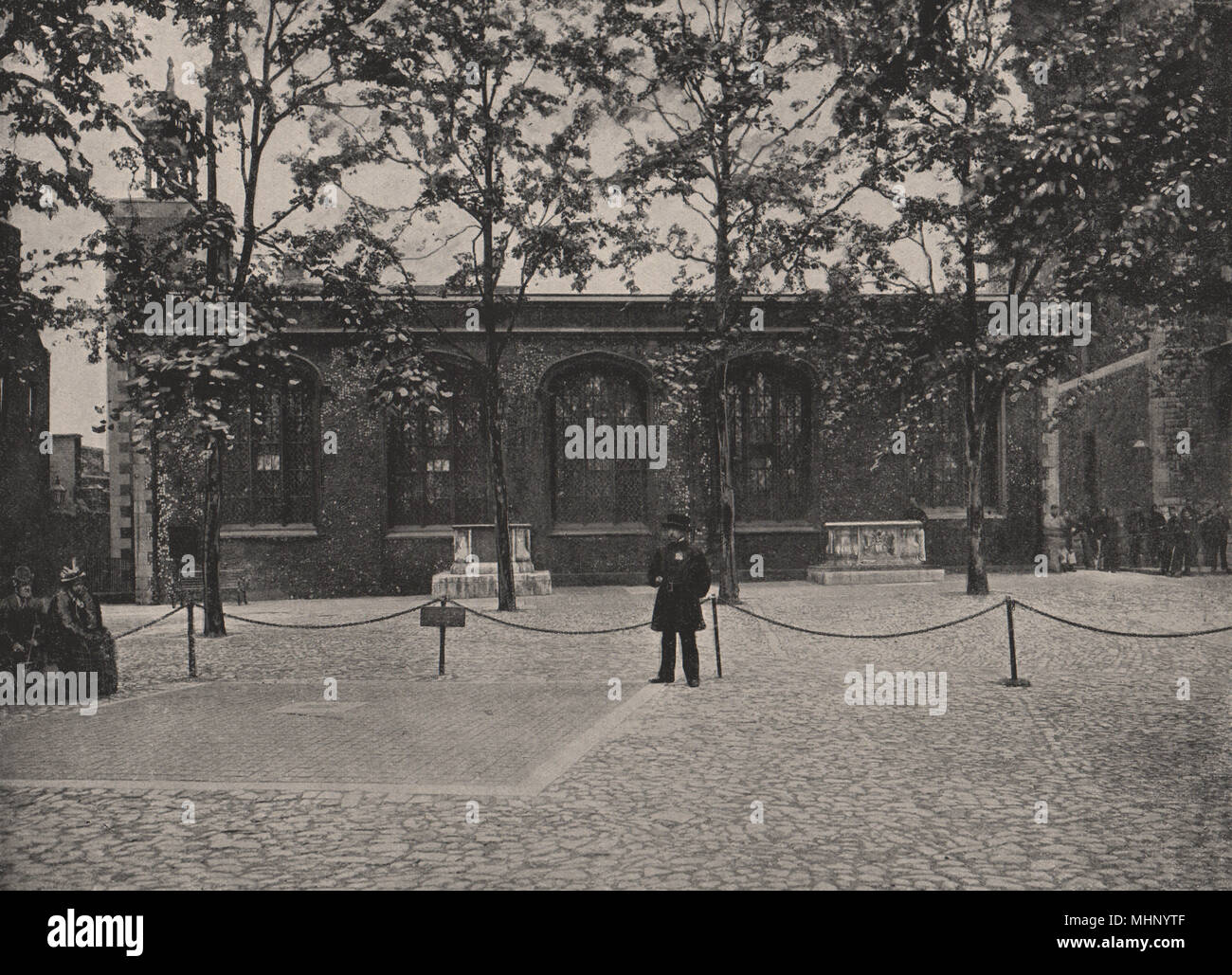 Tower of London. Site of the Scaffold, with The Chapel of St. Peter ...