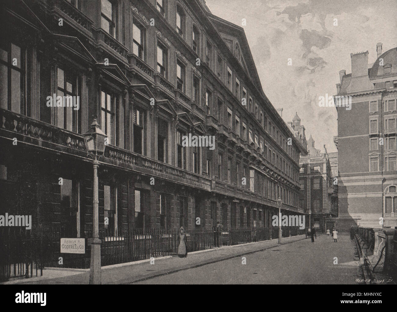 Adelphi Terrace, with Garrick's House. London 1896 old antique print ...