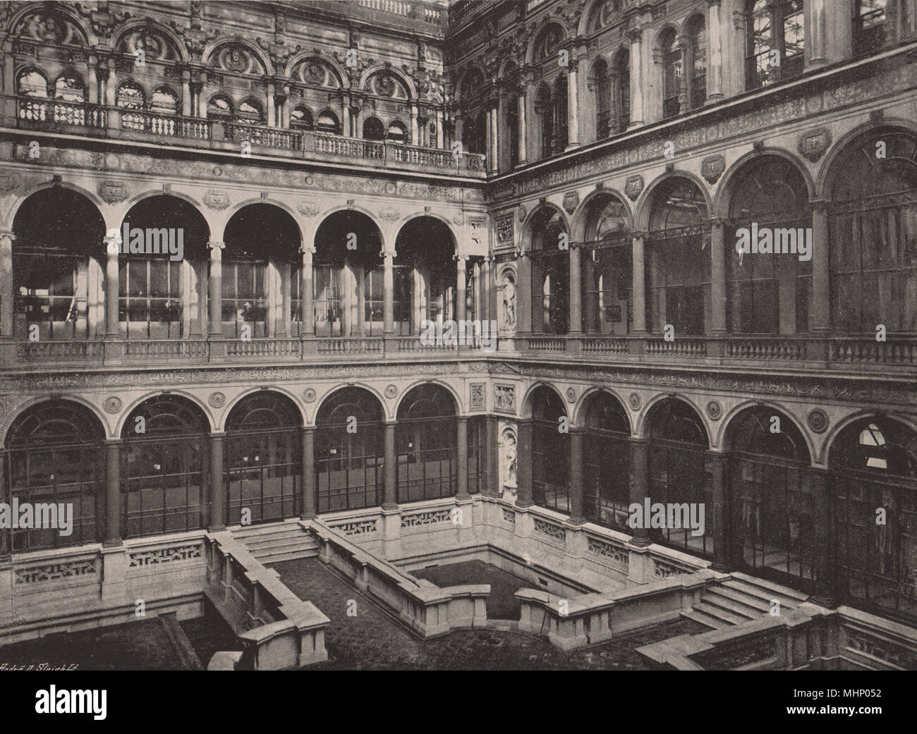 Central Court of The India Office. London 1896 old antique print ...