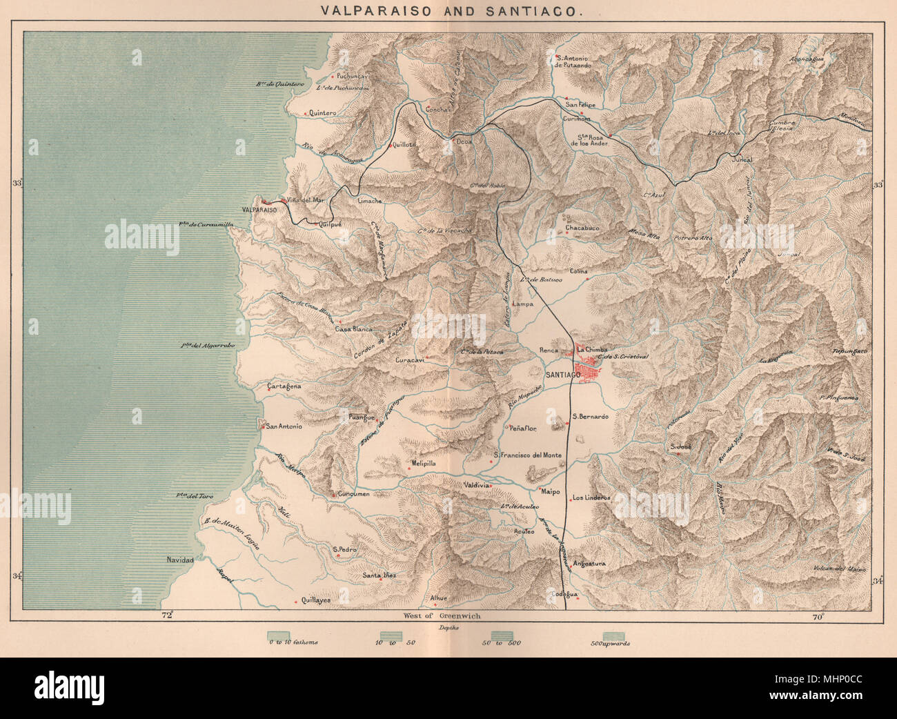 Map of valparaiso hi-res stock photography and images - Alamy