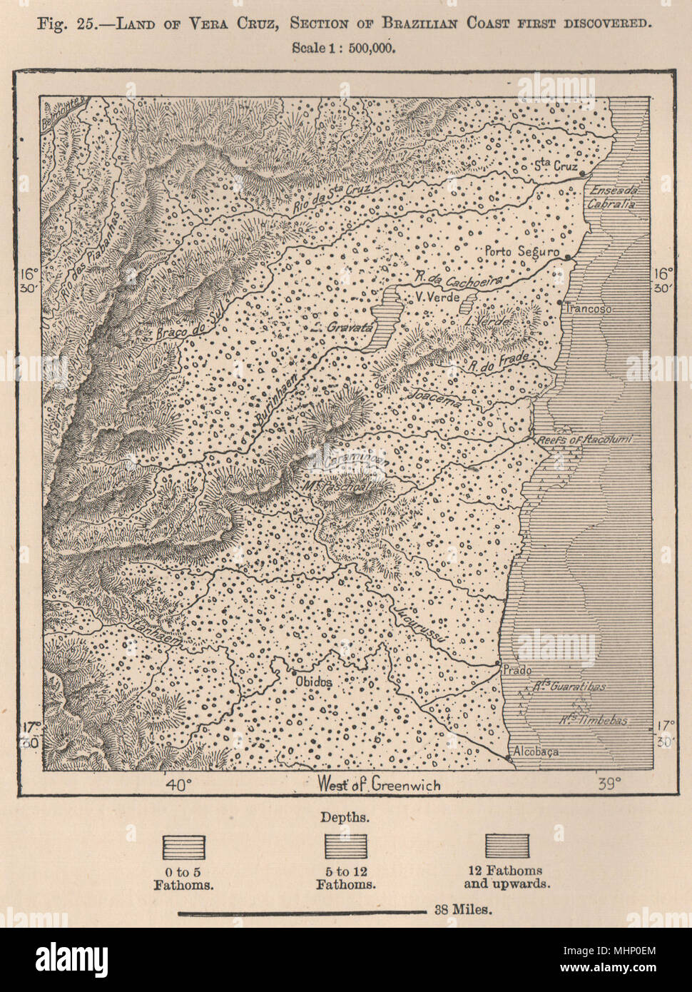 Land of/Ilha de Veracruz, part of Brazilian coast first discovered 1885 ...