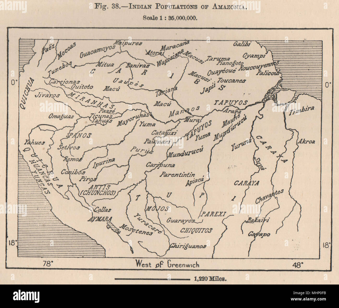 Indian Populations of Amazonia. Amazonas. South America 1885 old ...