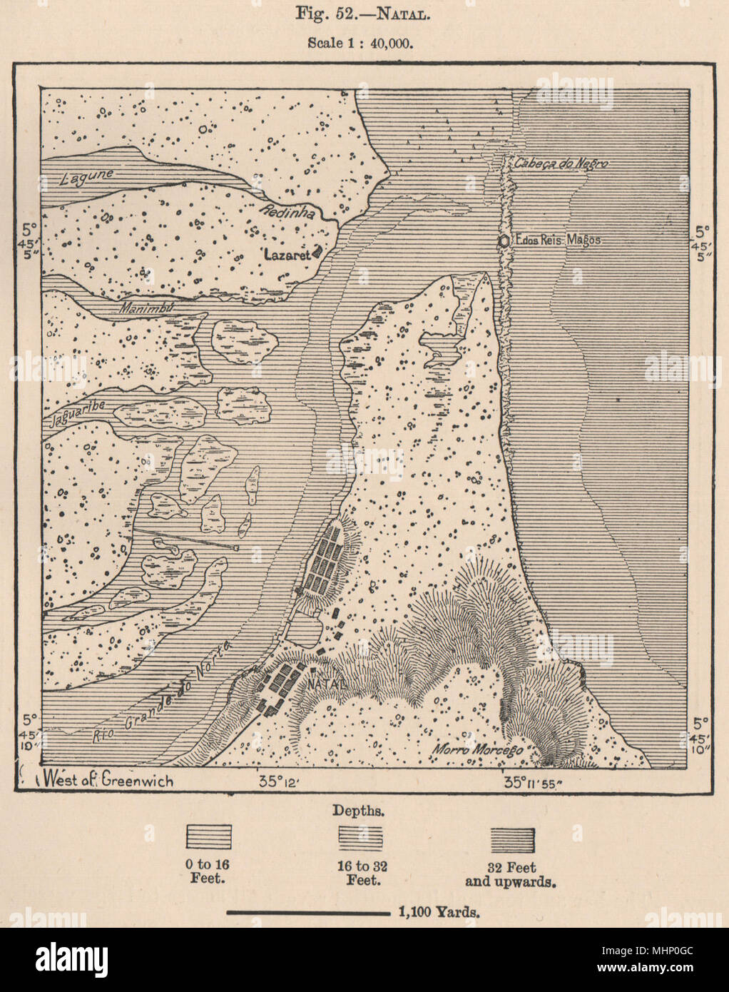 Natal. Brazil 1885 old antique vintage map plan chart Stock Photo - Alamy