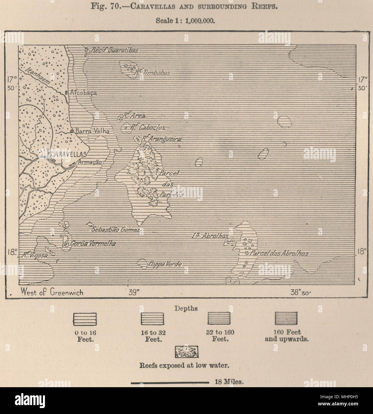 Caravelas. Parcel das Paredes. Arquipelago dos Abrolhos. Brazil 1885 ...