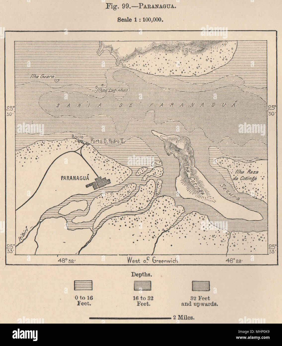 Paranagua. Brazil. Parana 1885 old antique vintage map plan chart Stock ...