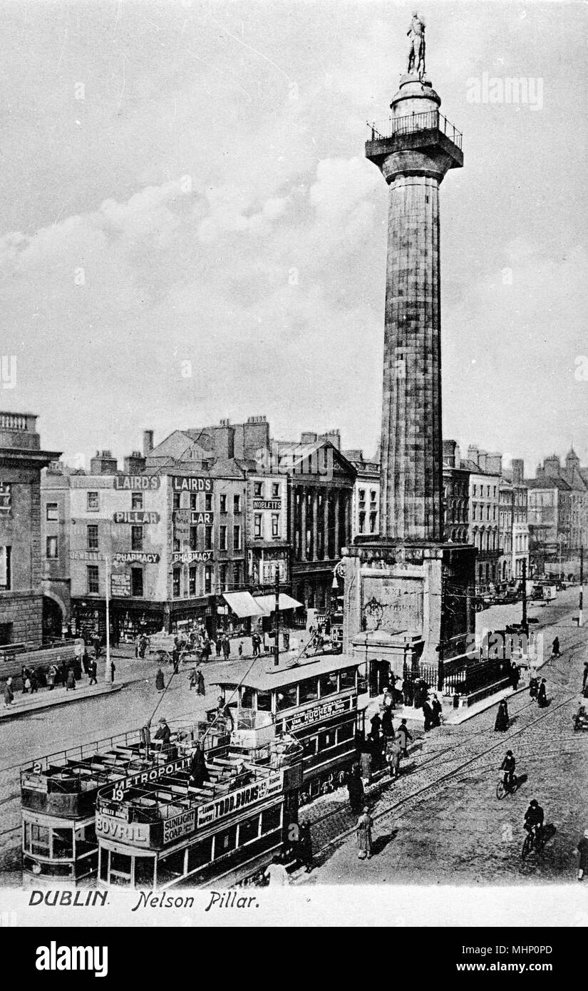 Nelson Pillar, Dublin, Ireland. Date: circa 1905 Stock Photo - Alamy
