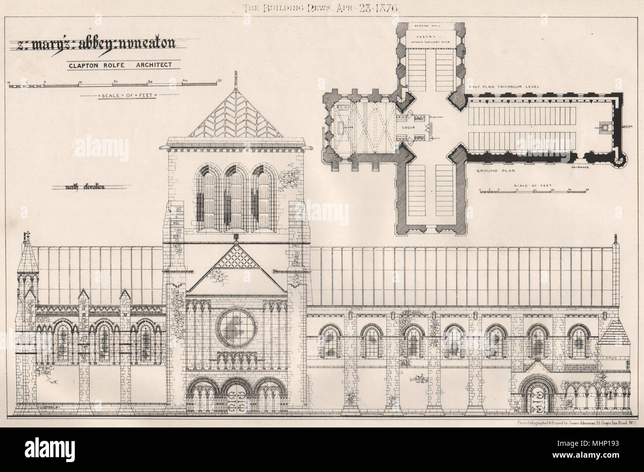 St. Mary's Abbey, Nuneaton; Clapton Rolfe, Architect. Warwickshire 1876 ...