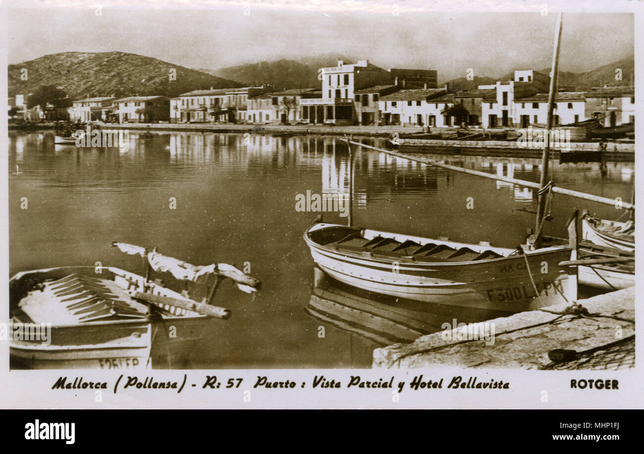 View of the port of Pollensa, Majorca, Spain Stock Photo - Alamy