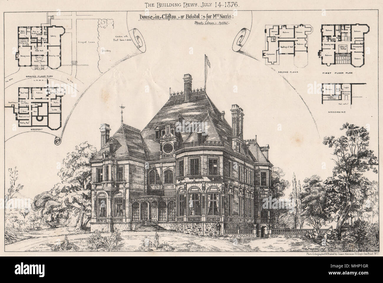 House in Clifton, Bristol, for Mrs. Norris; Stuart Colman Architect ...