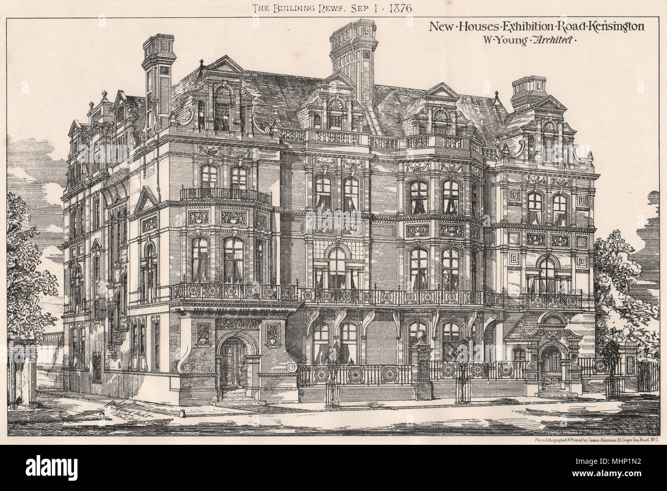 New house, Exhibition Road, Kensington, W.; Young, Architect. London ...