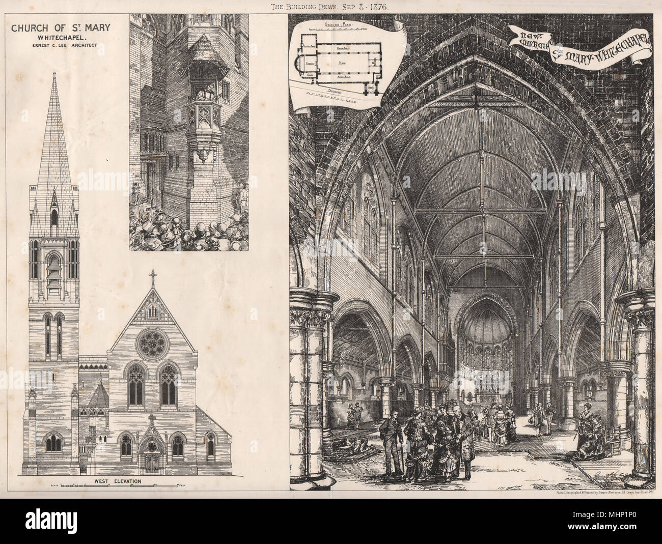 Church of St. Mary, Whitechapel; Ernest C. Lee, Architect. London 1876 ...