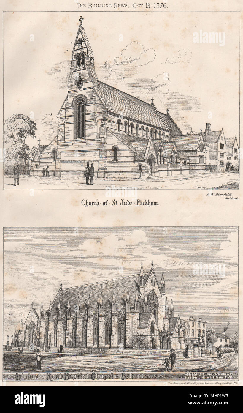 Church of St. Jude, Peckham; Highgate Road Baptist Chapel & Schools ...