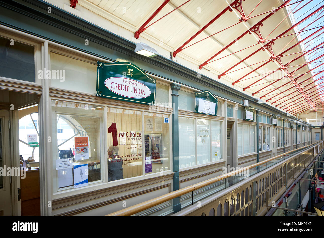 Ornate interior of Accrington Market Hall, Victorian Market Hall in ...