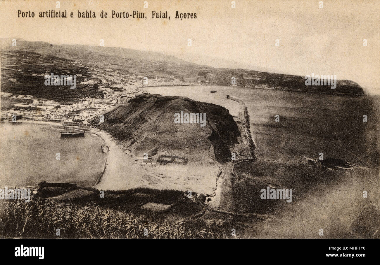 Aerial view of Porto Pim, Faial (Fayal) Island, Azores Stock Photo - Alamy