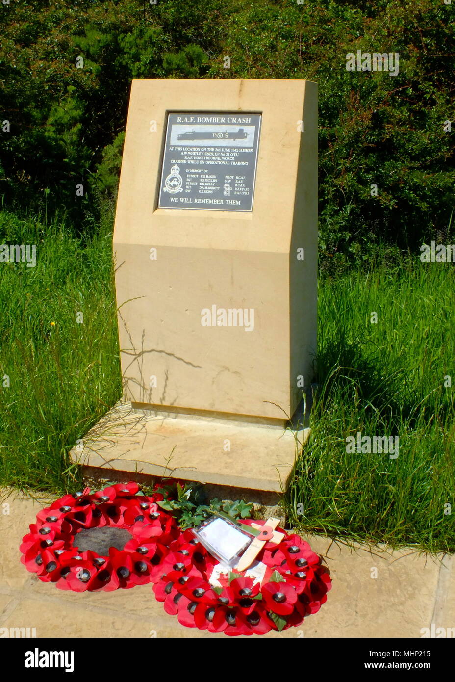 RAF bomber crash Memorial, near Broadway, Worcestershire -- on 2 June ...