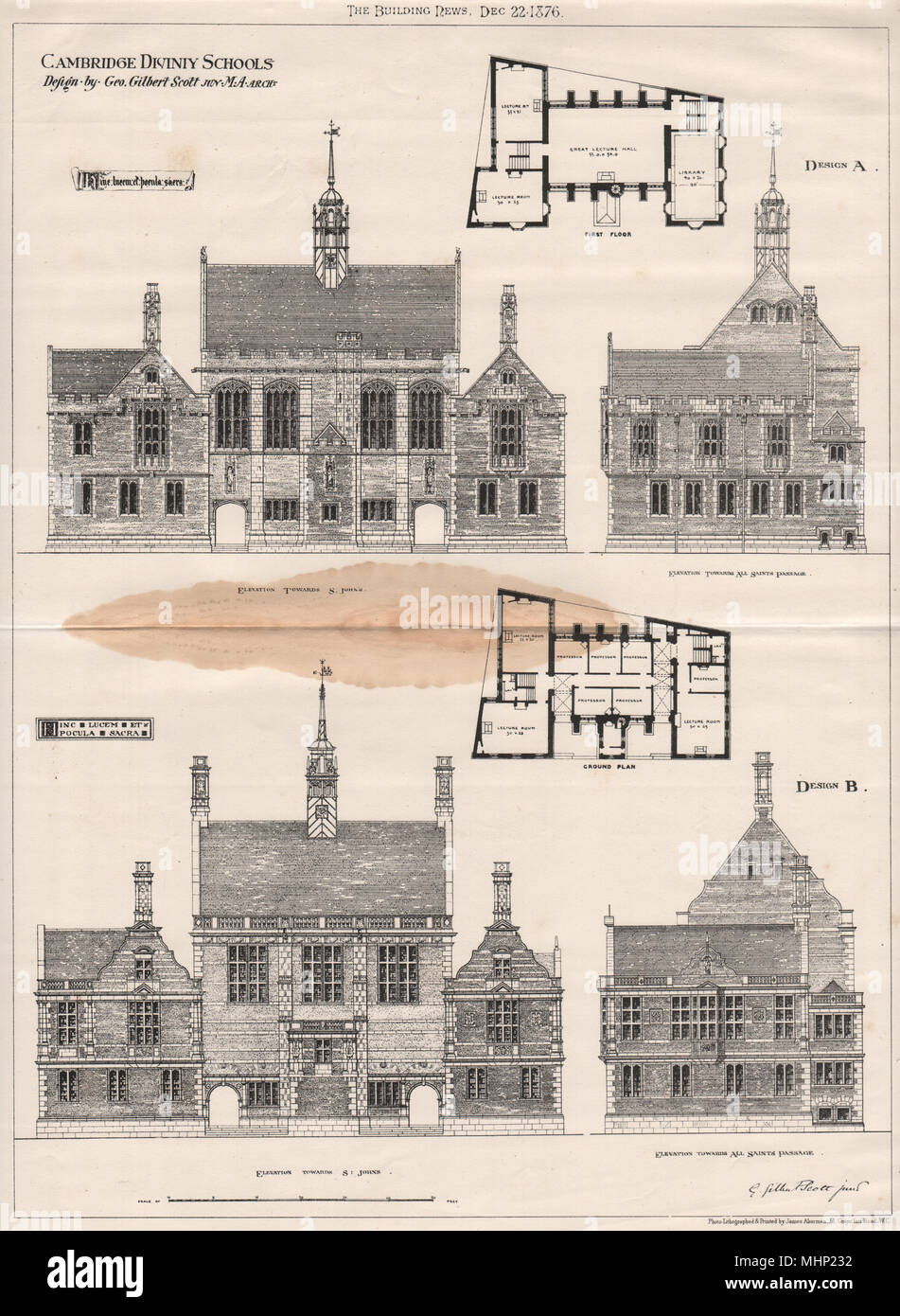 Cambridge Divinity Schools; design by Geo. Gilbert Scott Jr M.A ...